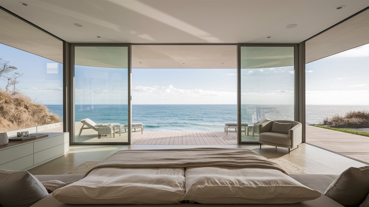 Modern Beach House Master Bedrooms With Ocean Views - Homespir