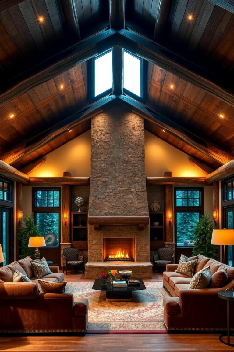 20 Cabin-Style Luxury Living Room Inspirations