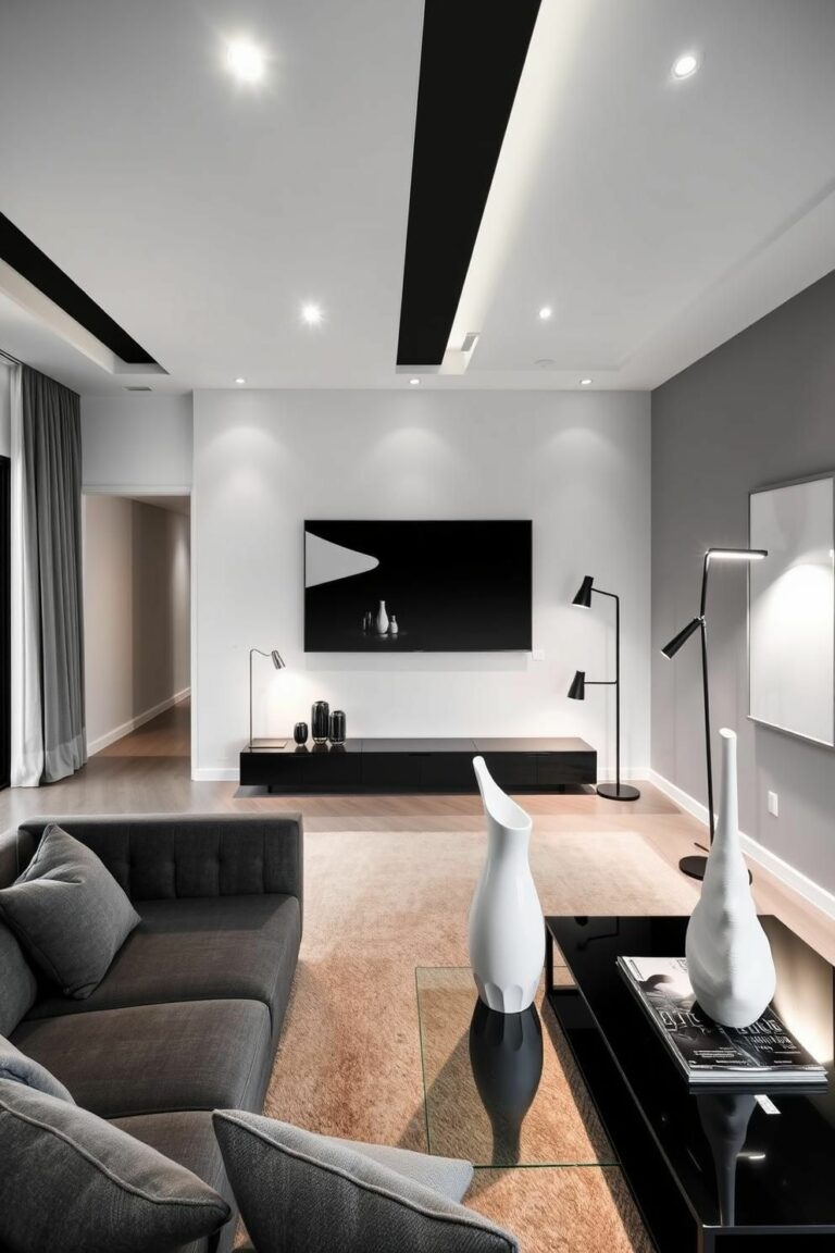20 Contemporary Monochrome Living Room Inspirations